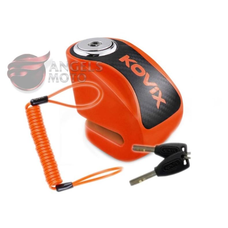 Cadeado Disco Kovix KN1 Com Lembrete Laranja - Angels Moto